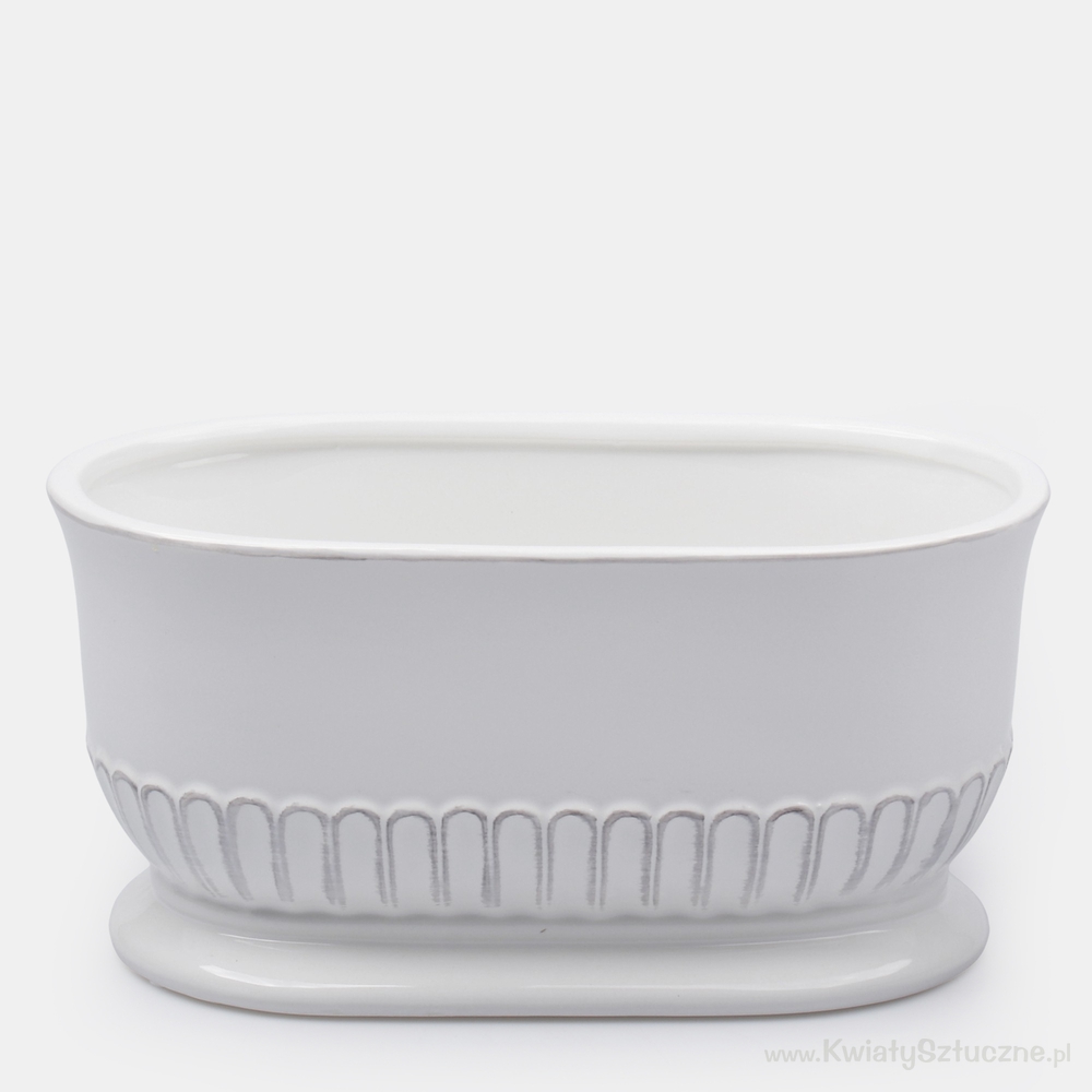 Oval white ceramic casing HD031 - Pots and vases