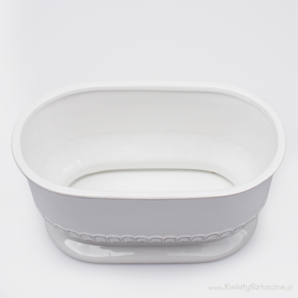 Oval white ceramic casing HD031 - Pots and vases